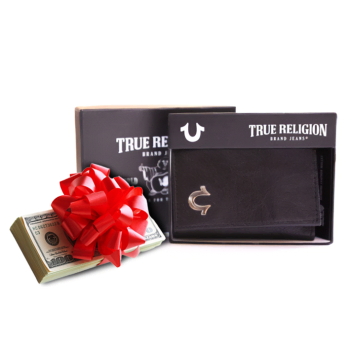 True Religion Genuine Leather Wallet - Flower & Gift Delivery to Russia ...